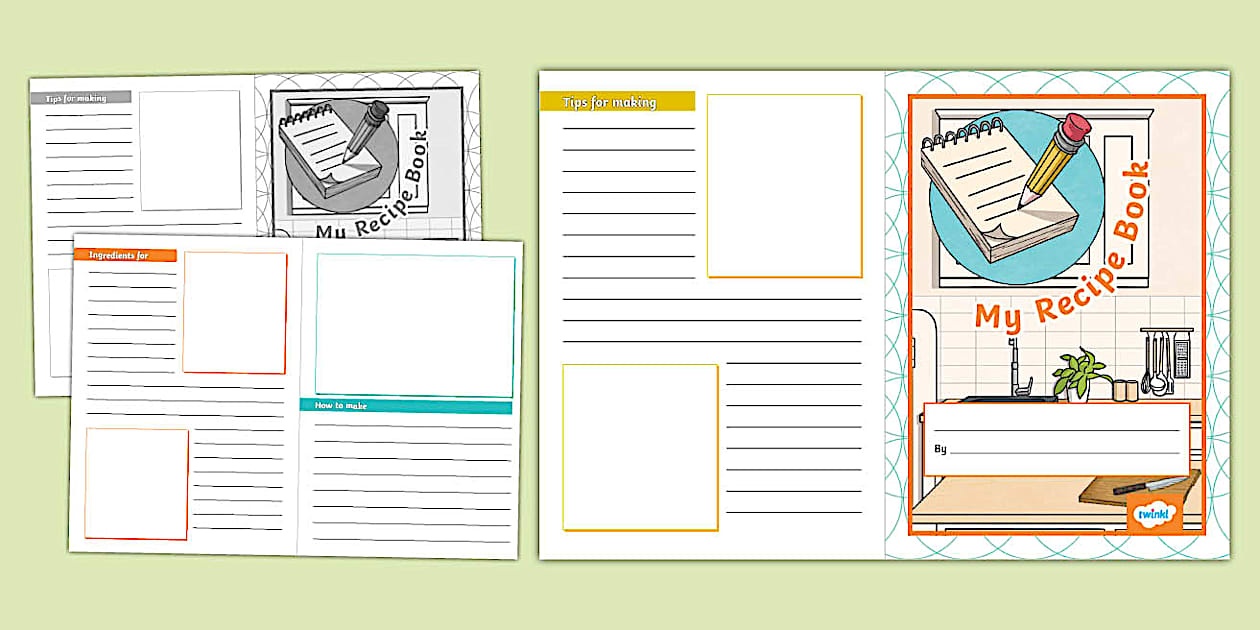My Recipe Book Writing Frame - Twinkl English