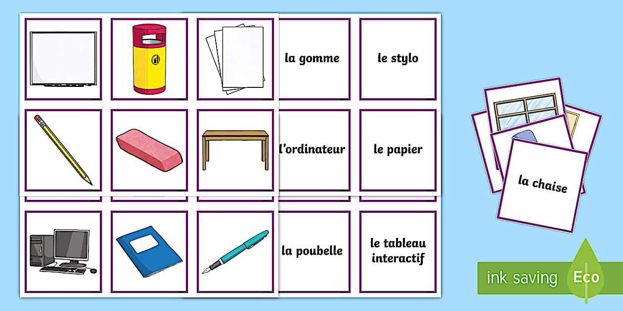 Classroom Objects Snap Game French (teacher made) - Twinkl