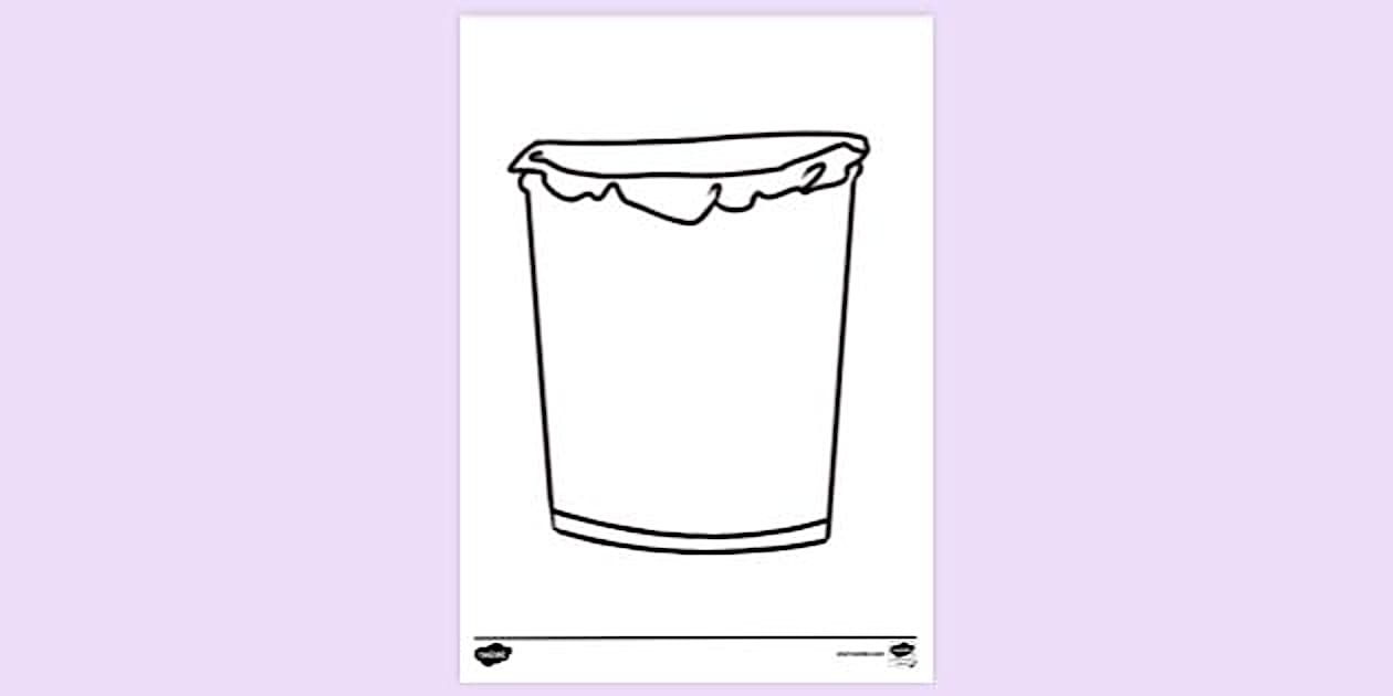 Normal Waste Bin Colouring Sheets | Colouring Pages - Twinkl