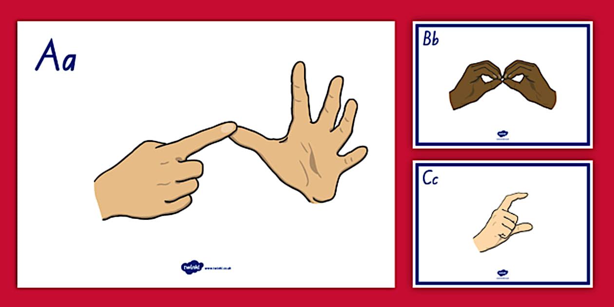 Black and White NZ / New Zealand Sign Language Alphabet Posters - NZSL