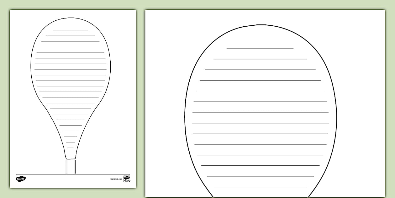 Tennis Racket Writing Template - Twinkl Templates - Twinkl