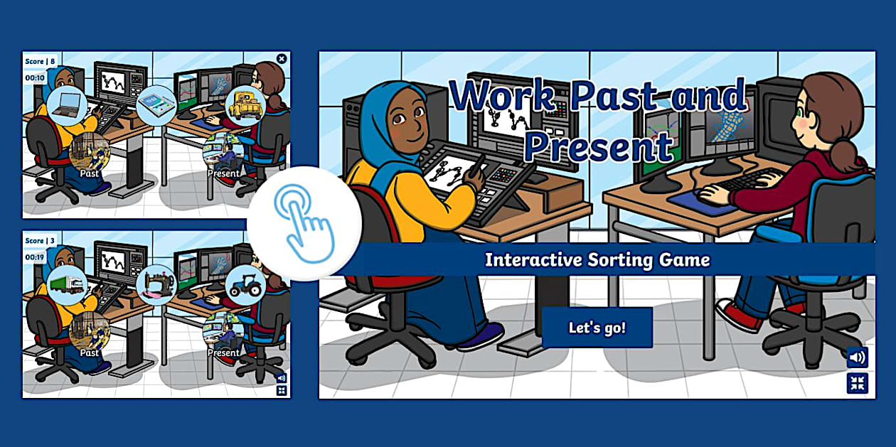 Work Past and Present Interactive Sorting Activity - Twinkl