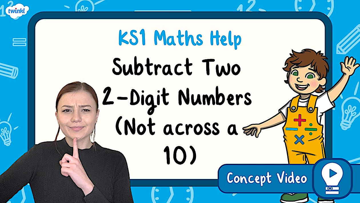 👉 Subtract Two 2-Digit Numbers (Not across a 10) | KS1 Maths Concept Video