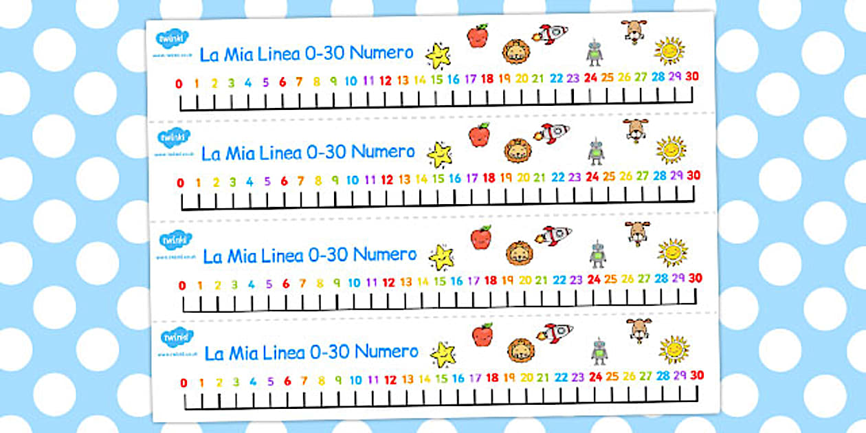 Italian Number Line 0-30 (teacher made) - Twinkl
