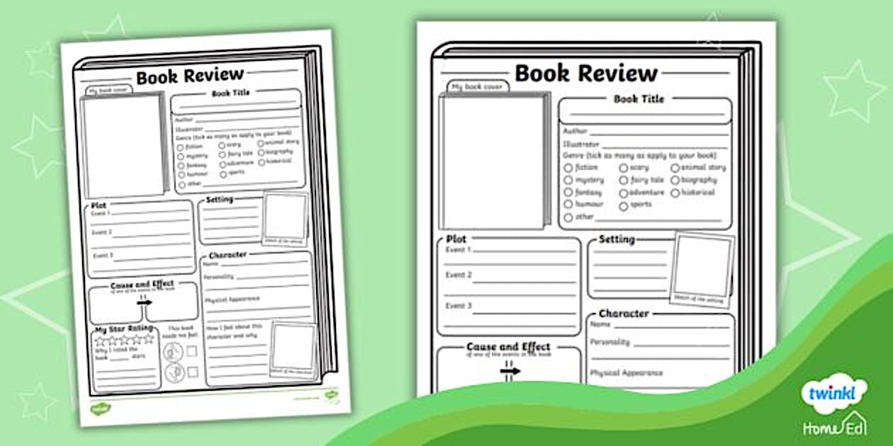 In Depth Book Review for Home Education (teacher made)