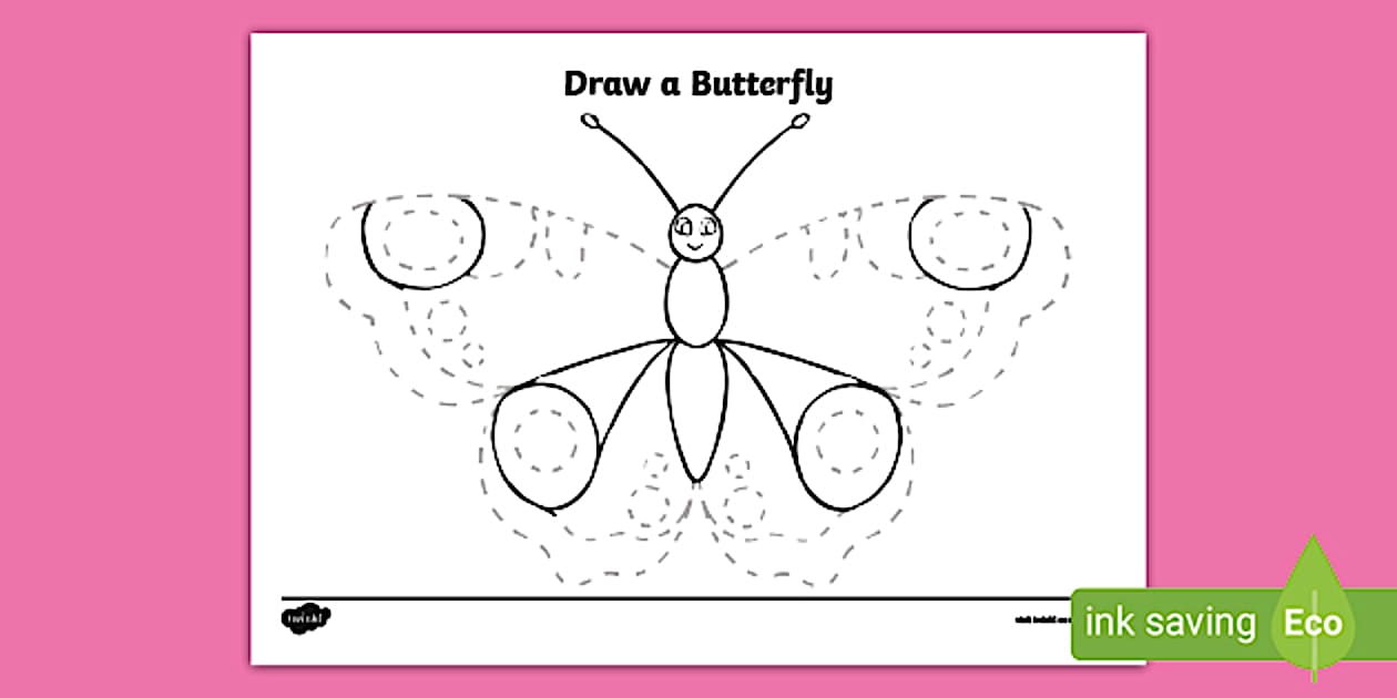 EYFS Draw a Butterfly Pencil Control Activity (teacher made)