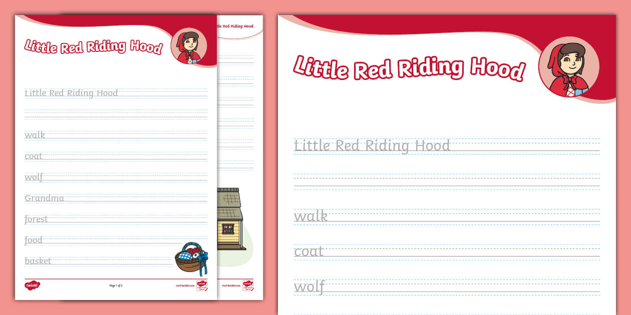 Little Red Riding Hood Handwriting Sheet - Twinkl