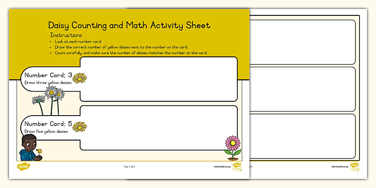 Daisy Counting and Math Activity Sheet (teacher made)