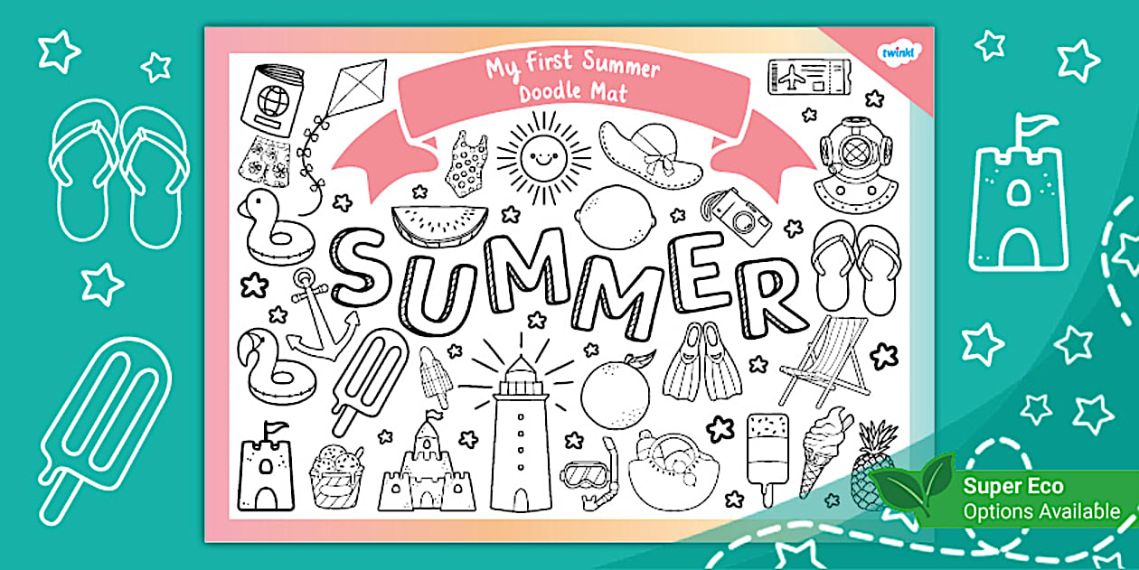 FREE! - My First Summer Doodle Mat | Parents Home Teaching Activity