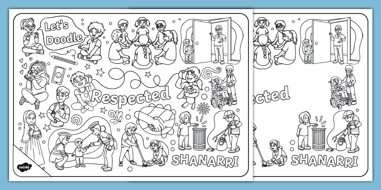 Let's Doodle About Respected SHANARRI Colouring Pages