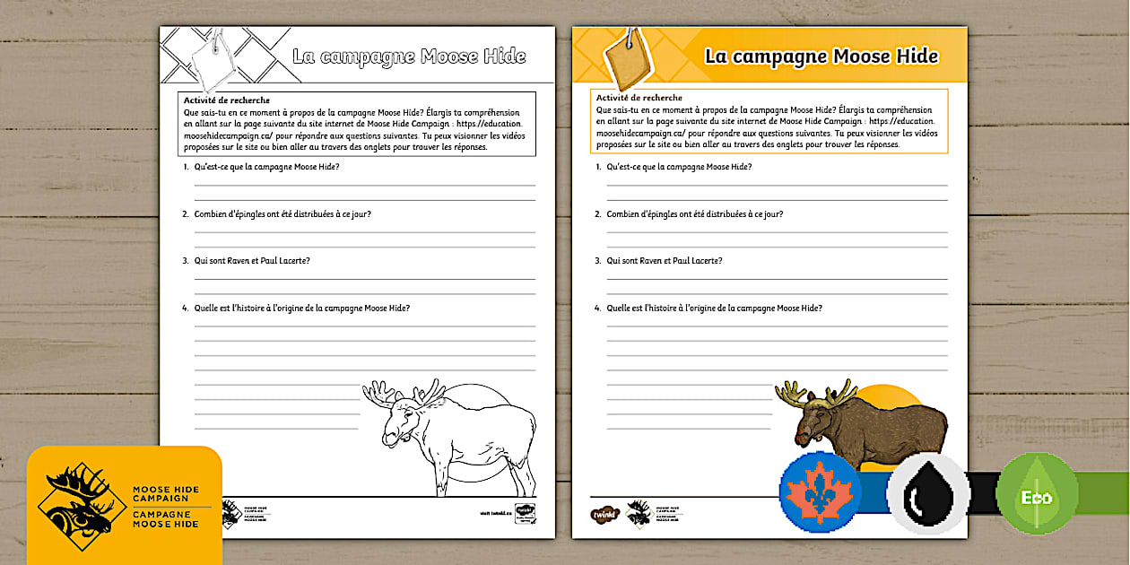 FREE! - Moose Hide Campaign Research Project French - Twinkl
