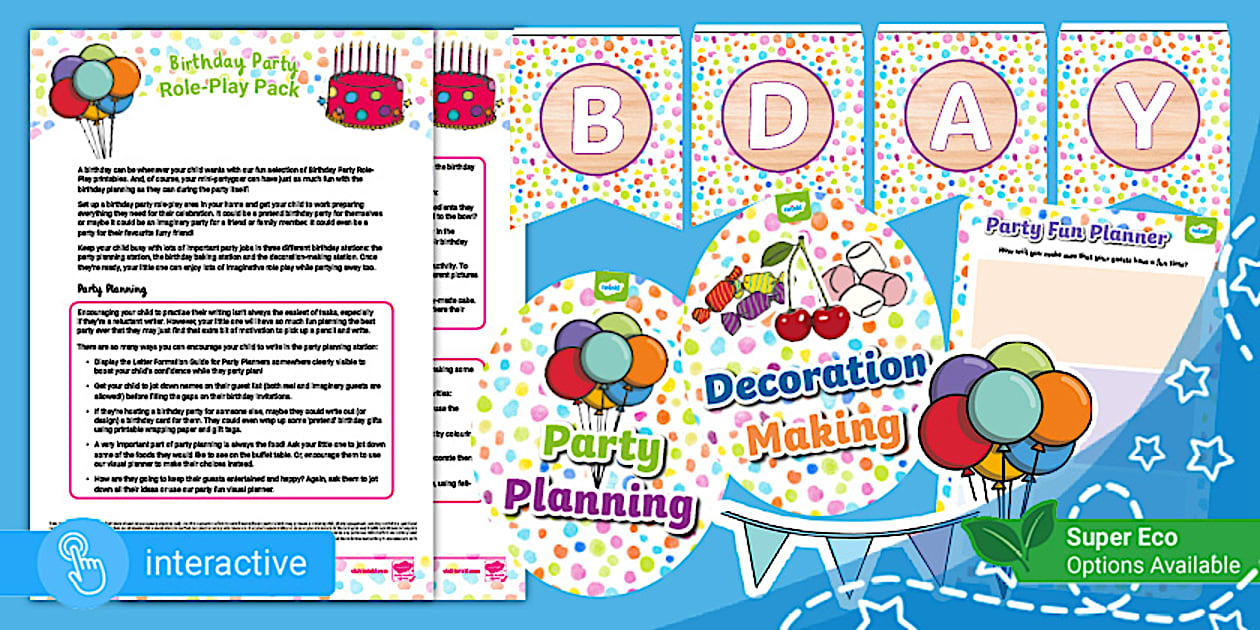 Birthday Party Role-Play Pack (teacher made) - Twinkl
