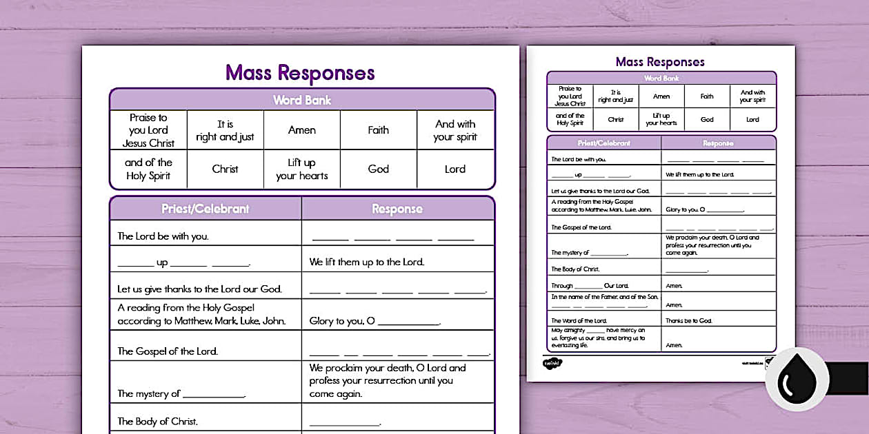 Mass Responses Fill in the Blanks Activity Sheet