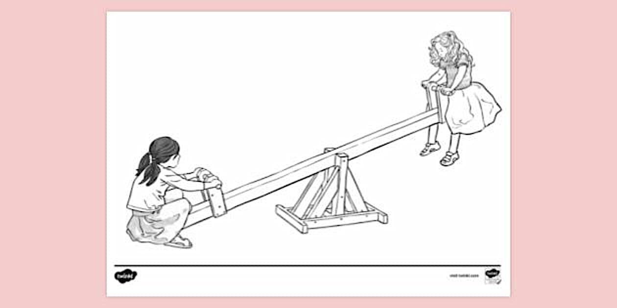 Seesaw Colouring Sheet | Colouring Sheets - Twinkl