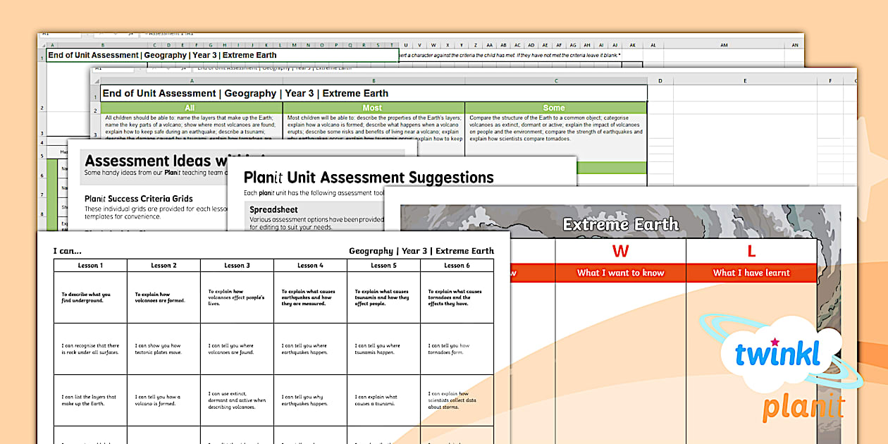 Geography: Extreme Earth Year 3 Unit Assessment Pack