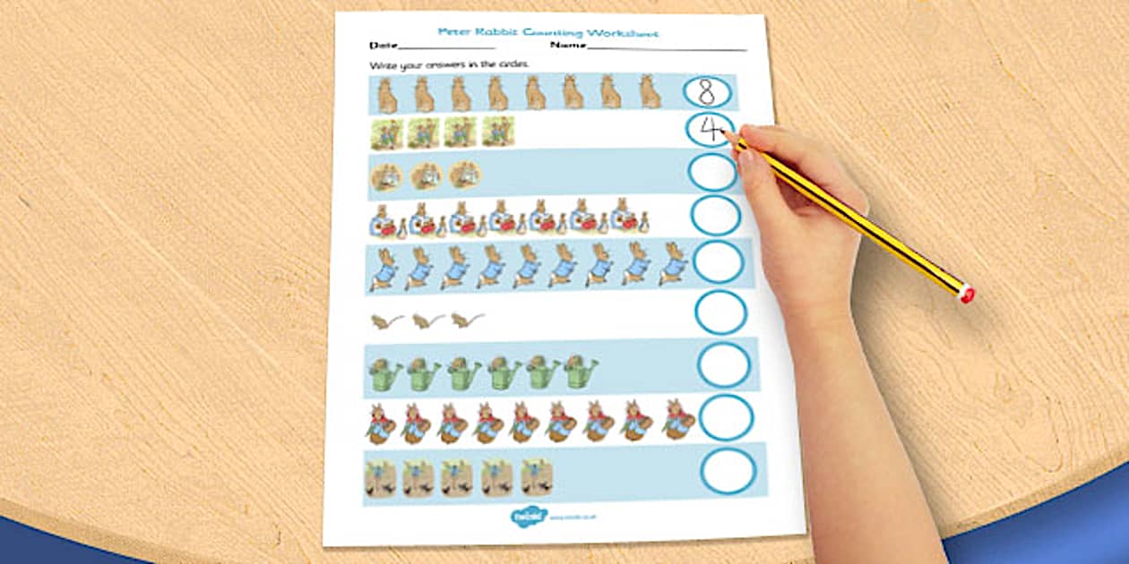The Tale of Peter Rabbit Counting Sheet (teacher made)