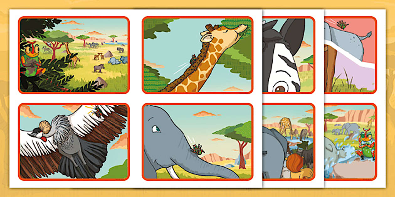 Bug's Big Trip Story Sequencing Cards (teacher made)
