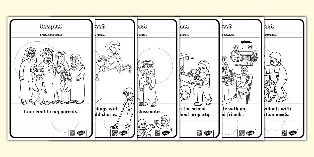 Values Colouring Pages - Respect (teacher made) - Twinkl