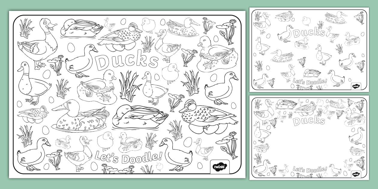 Duck Doodle Colouring Pages - Twinkl - KS1 (teacher made)