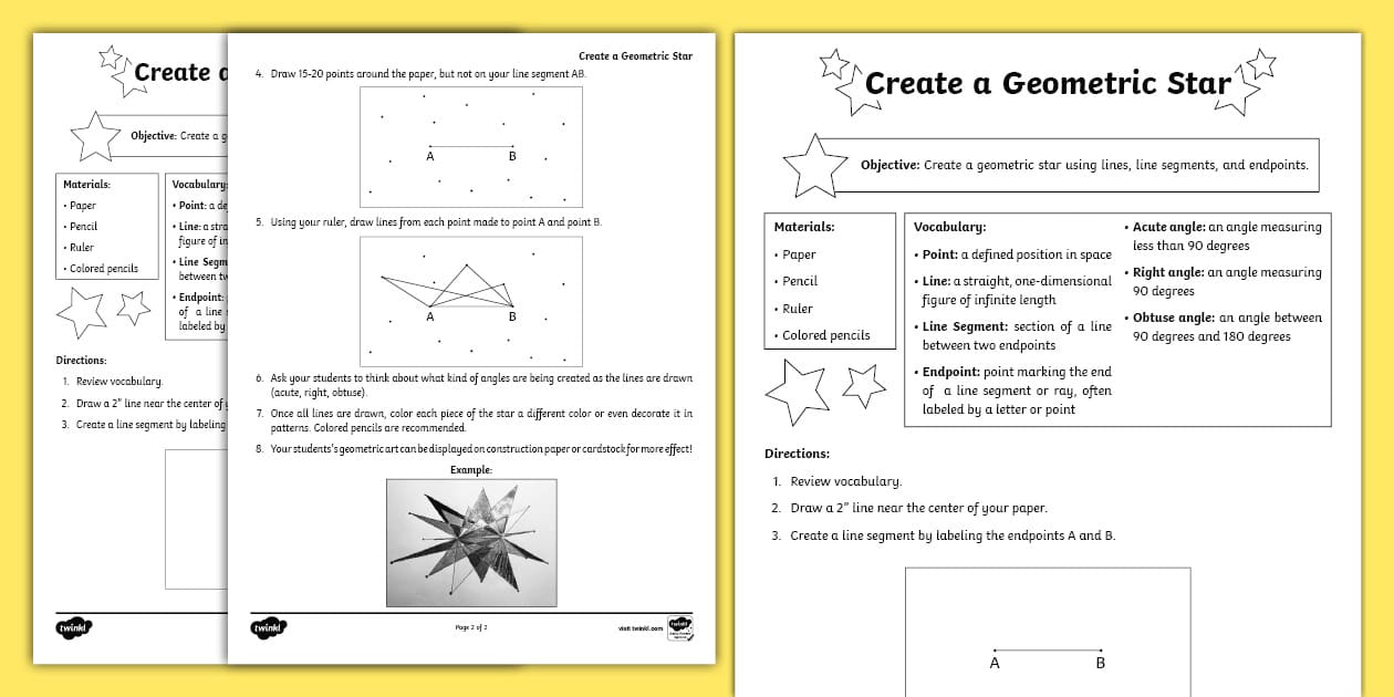 Create a Geometric Star Activity for 3rd-5th Grade - Twinkl
