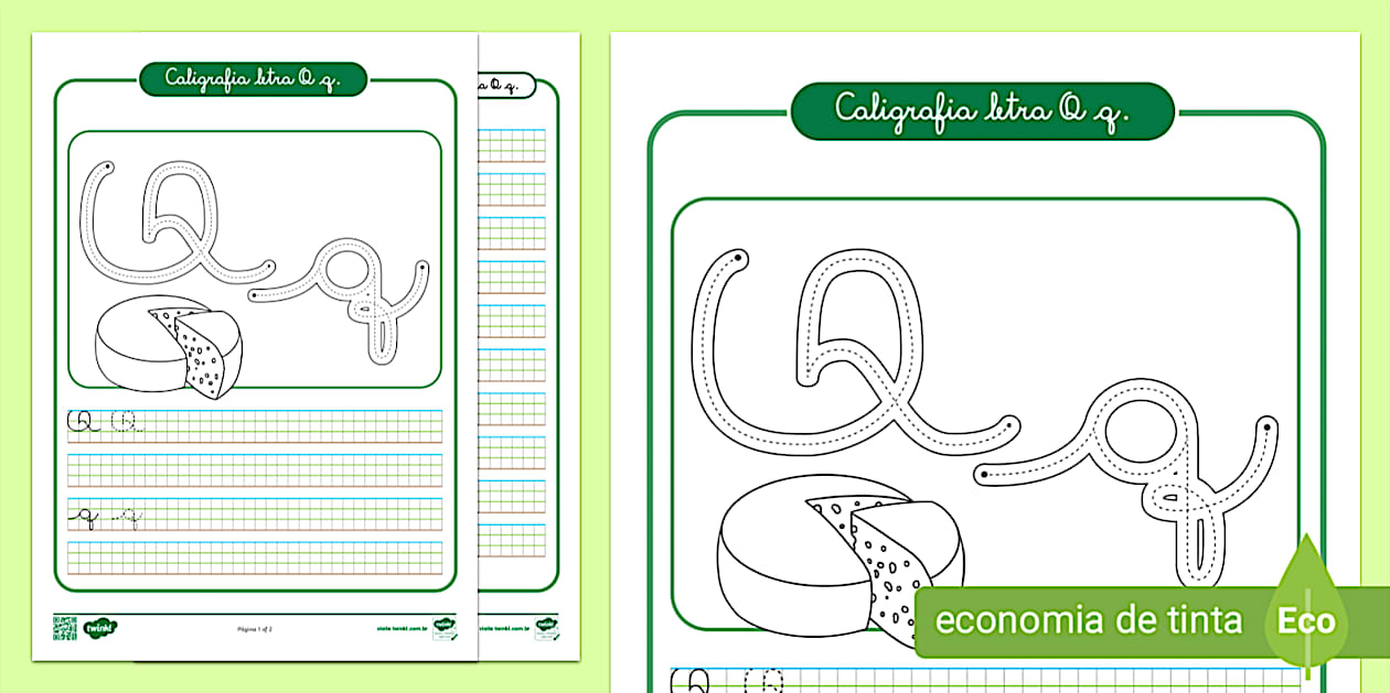 Folhas de caligrafia - Letra Q (creat de profesori) - Twinkl