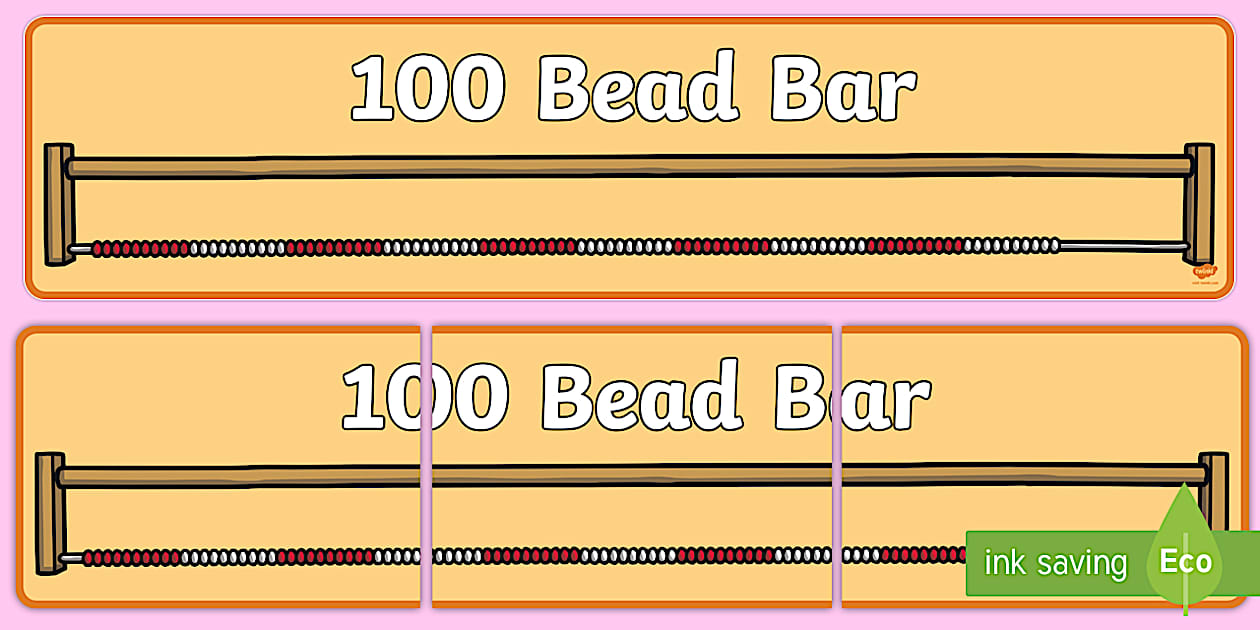100 Bead Bar Display Banner - Twinkl