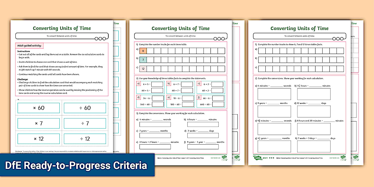 👉 Converting Units of Time Differentiated Worksheets