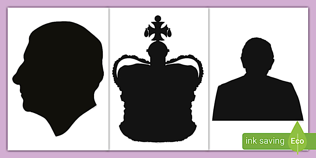 King Charles III Silhouette Cut Outs (Hecho por educadores)