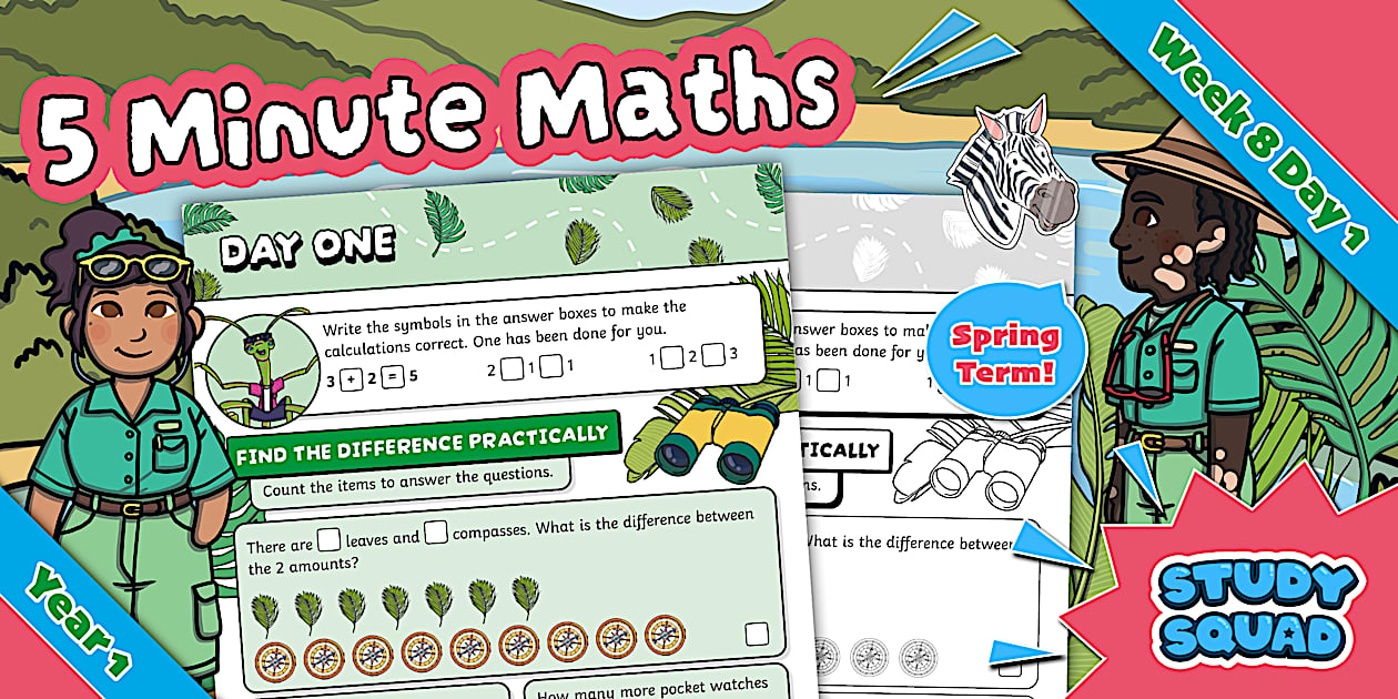 👉 Study Squad 5 Minute Maths - Year 1 Spring - Week 8 Day 1