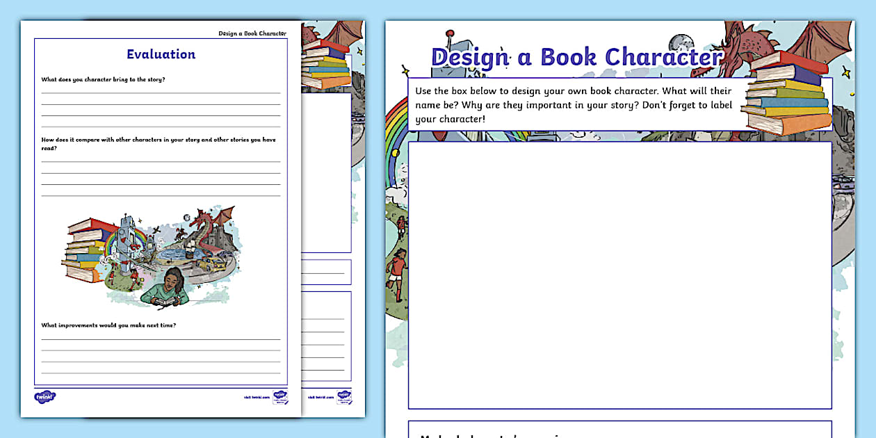 Design a Book Character Worksheet (teacher made) - Twinkl