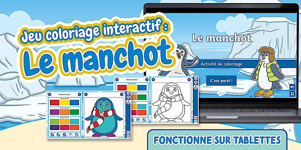 Jeu coloriage interactif : Le manchot
