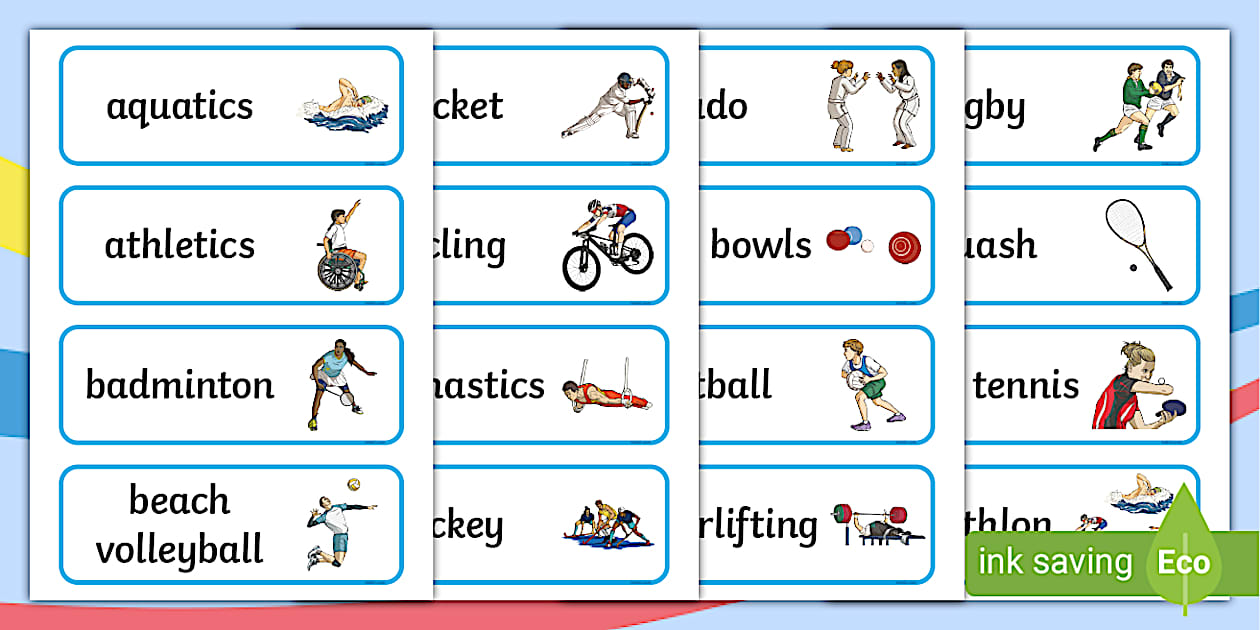 The Commonwealth Games Word Cards