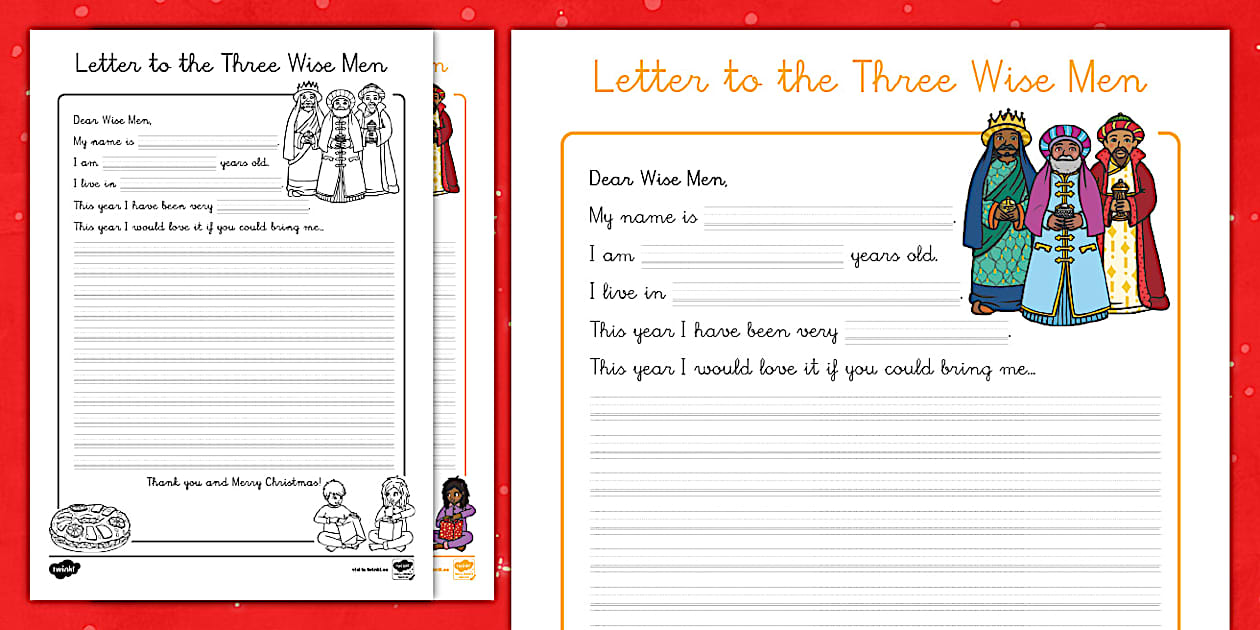Worksheet: Letter to the Three Wise Men (teacher made)