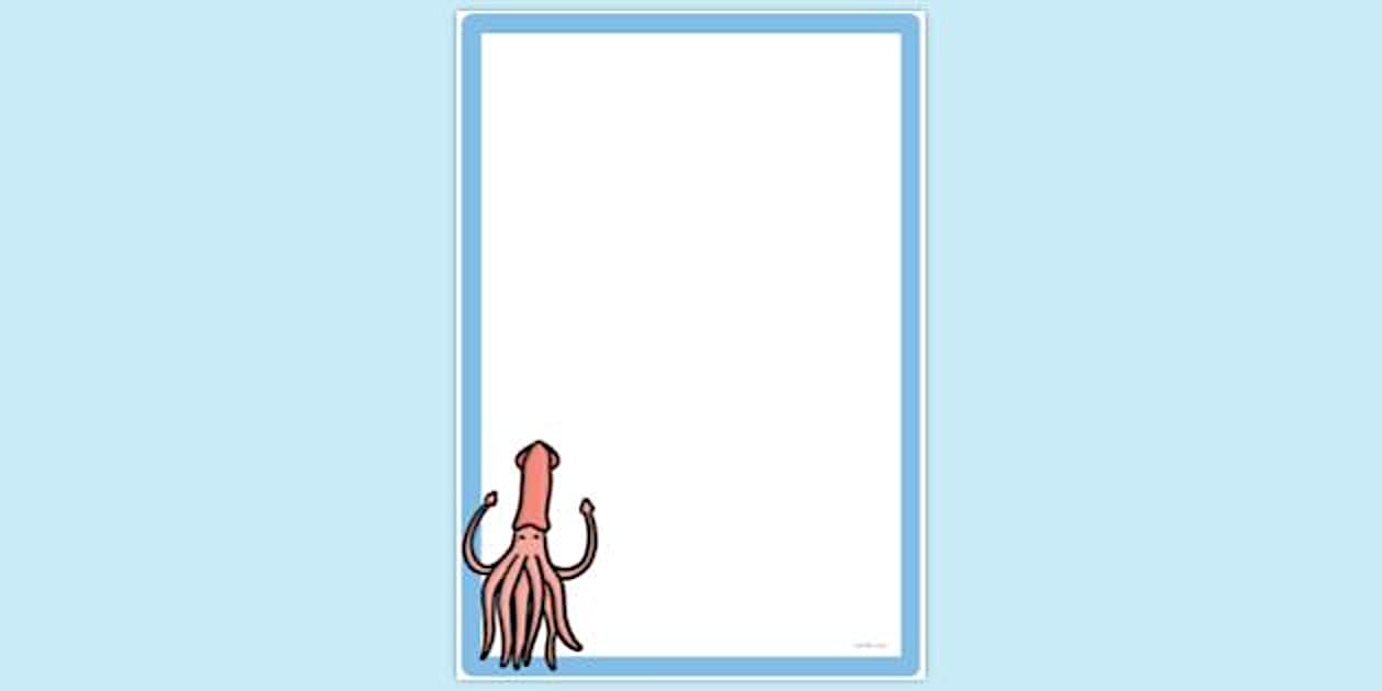 Simple Blank Colossal Squid Page Border | Twinkl - Twinkl