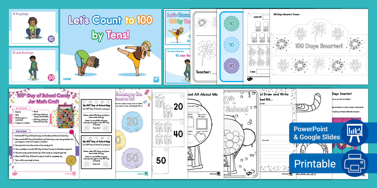 100th Day of School Activity Pack for PreK-K (Teacher-Made)
