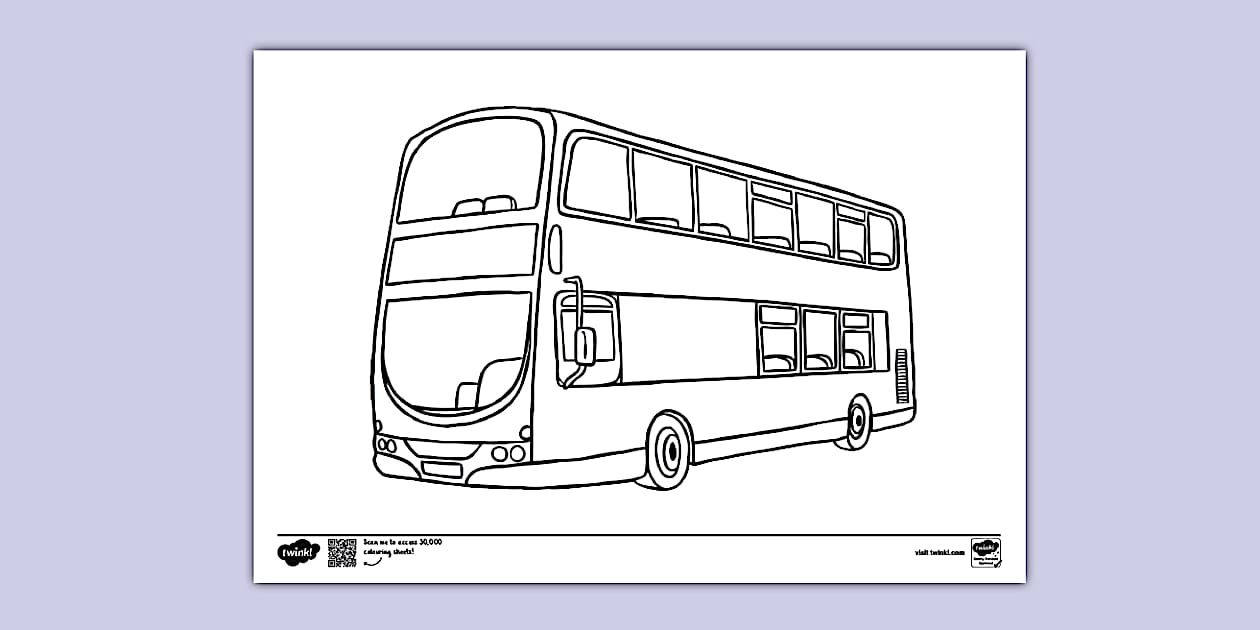 Bus Colouring Sheet - Creative Resources - Twinkl