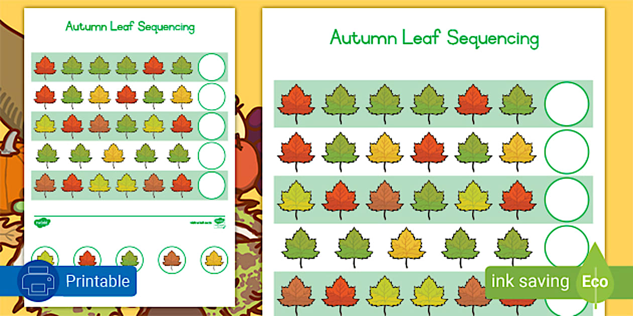 Autumn Leaf Sequencing Activity (teacher made) - Twinkl