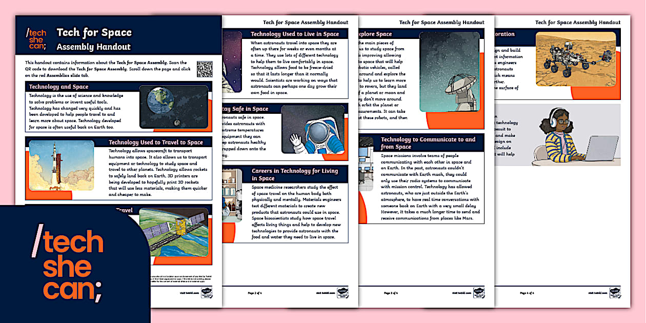 Tech for Space Assembly Handout-Twinkl-computing - Twinkl