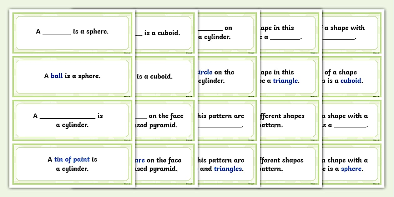 👉 Year 1 Properties of Shapes Stem Sentences - Twinkl