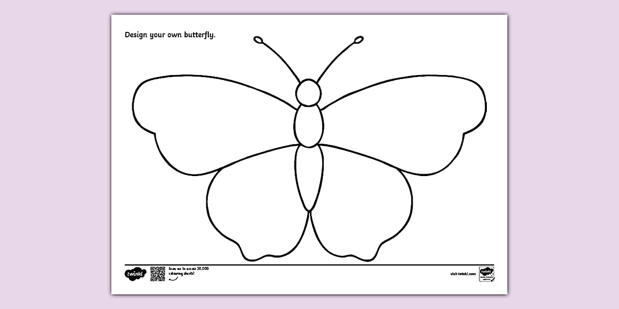 👉 Outline Of A Butterfly Template - EYLF (teacher made)