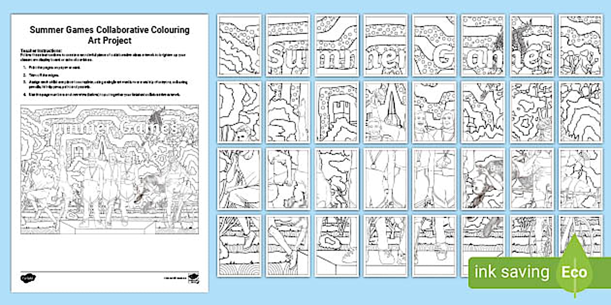 Summer Games Collaborative Colouring Art Project
