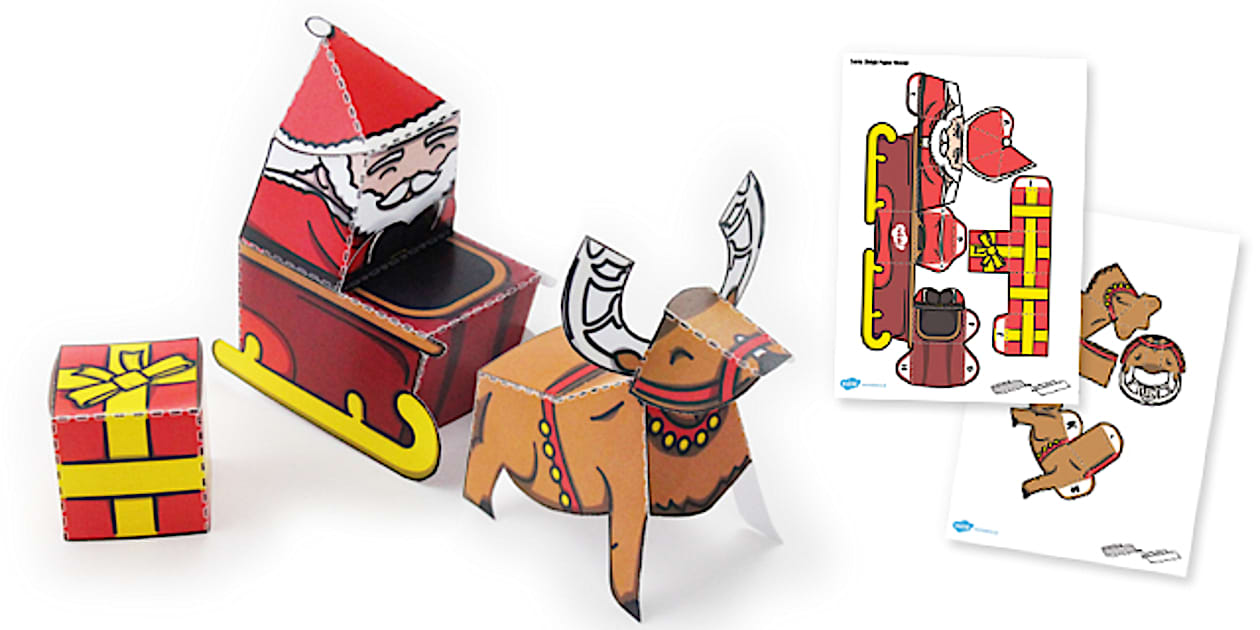 Santa Printable Paper Model - Parents - Christmas - Twinkl