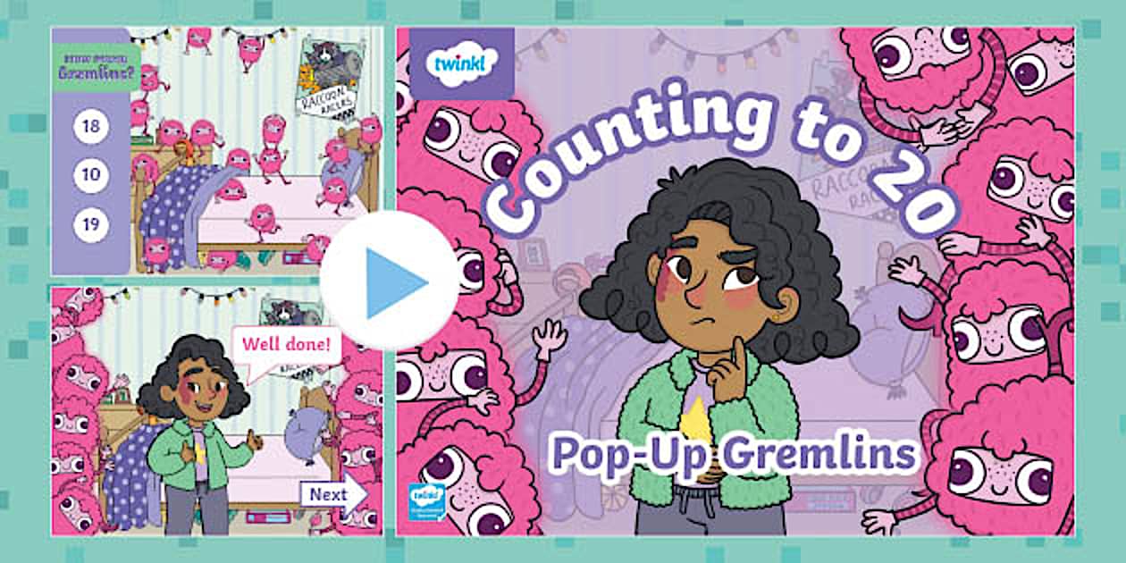 👉 Pop-Up Gremlins Counting to 20 PowerPoint - Twinkl