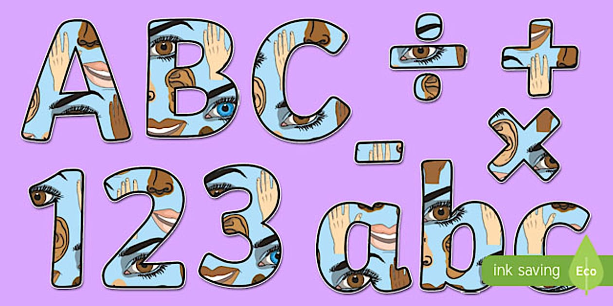 Body Features Display Lettering (teacher made) - Twinkl
