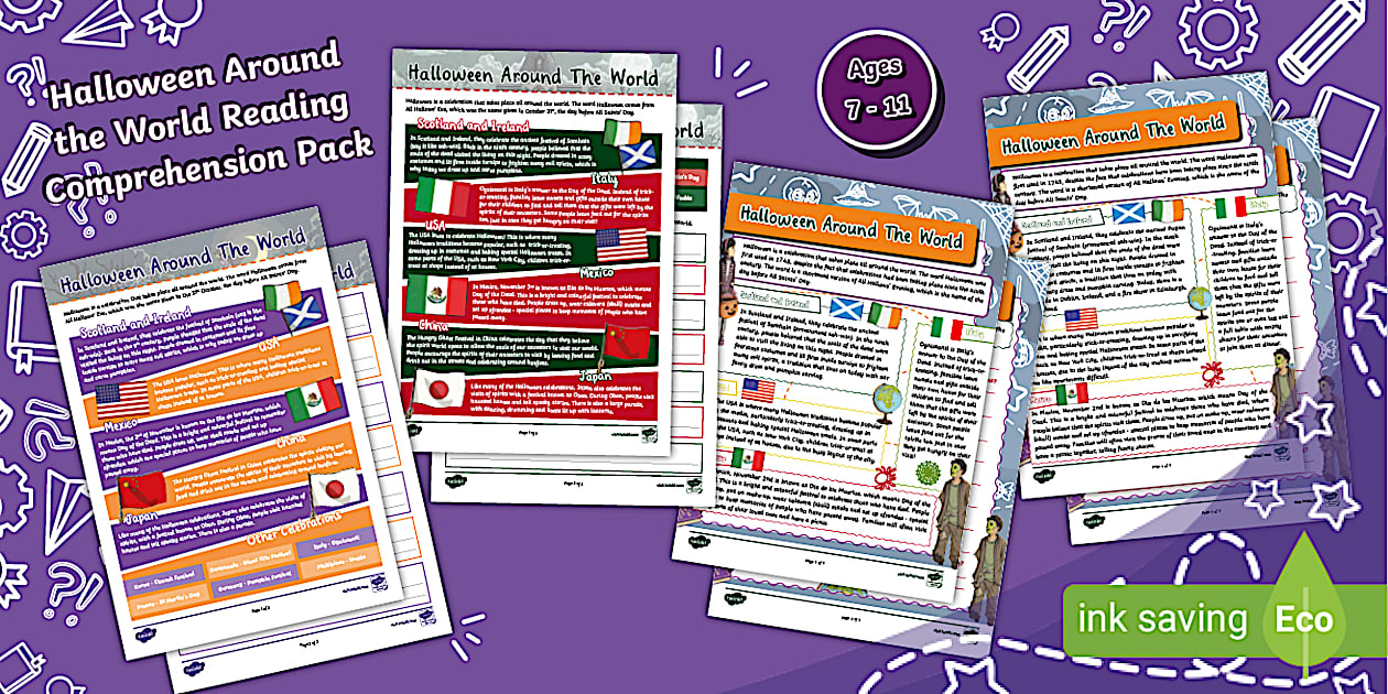 Halloween Around the World Reading Comprehension Pack