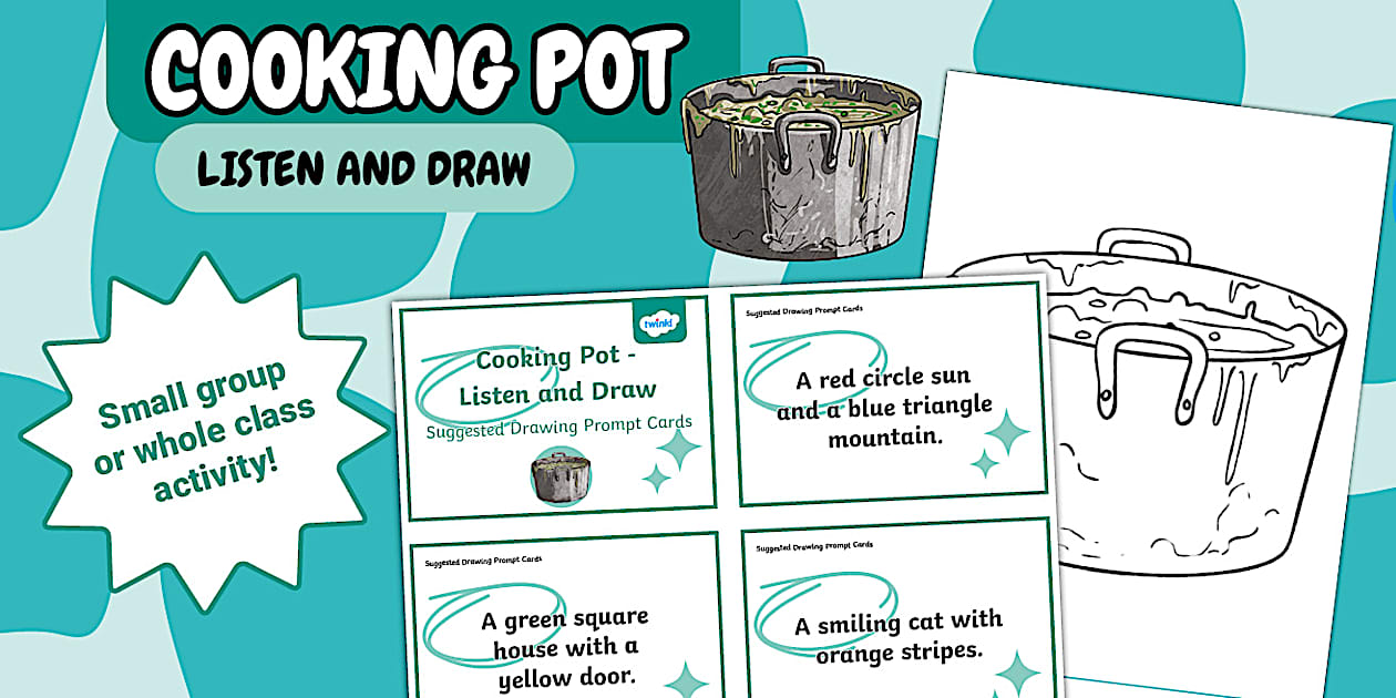 Cooking Pot - Listen and Draw (teacher made) - Twinkl