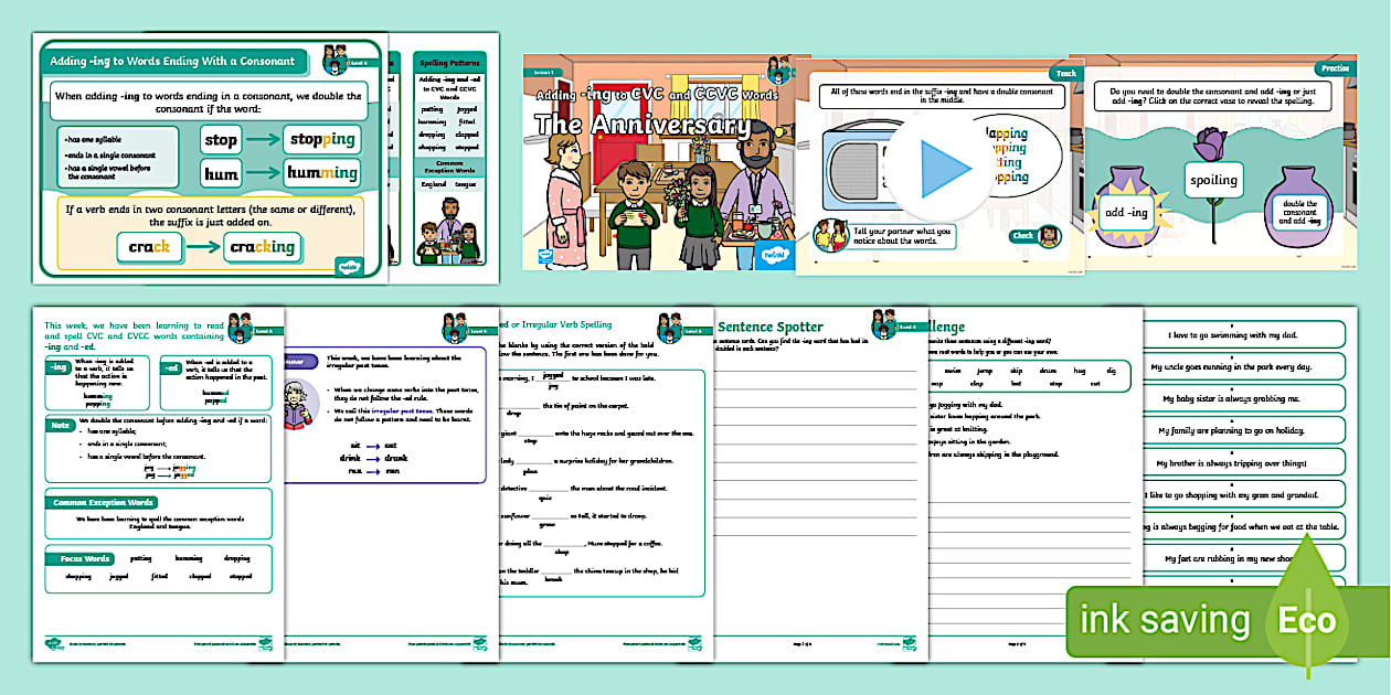 Level 6 Week 18 Lesson 1 - adding -ing to CCVC words