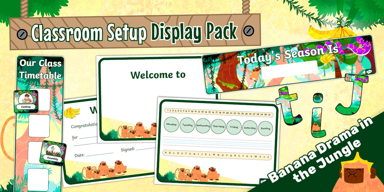 Banana Drama in the Jungle – Classroom Setup Display Pack