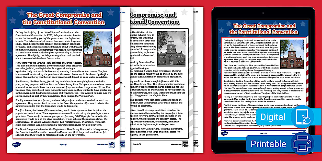 Great Compromise Worksheet | 6th Grade Resource | Twinkl USA