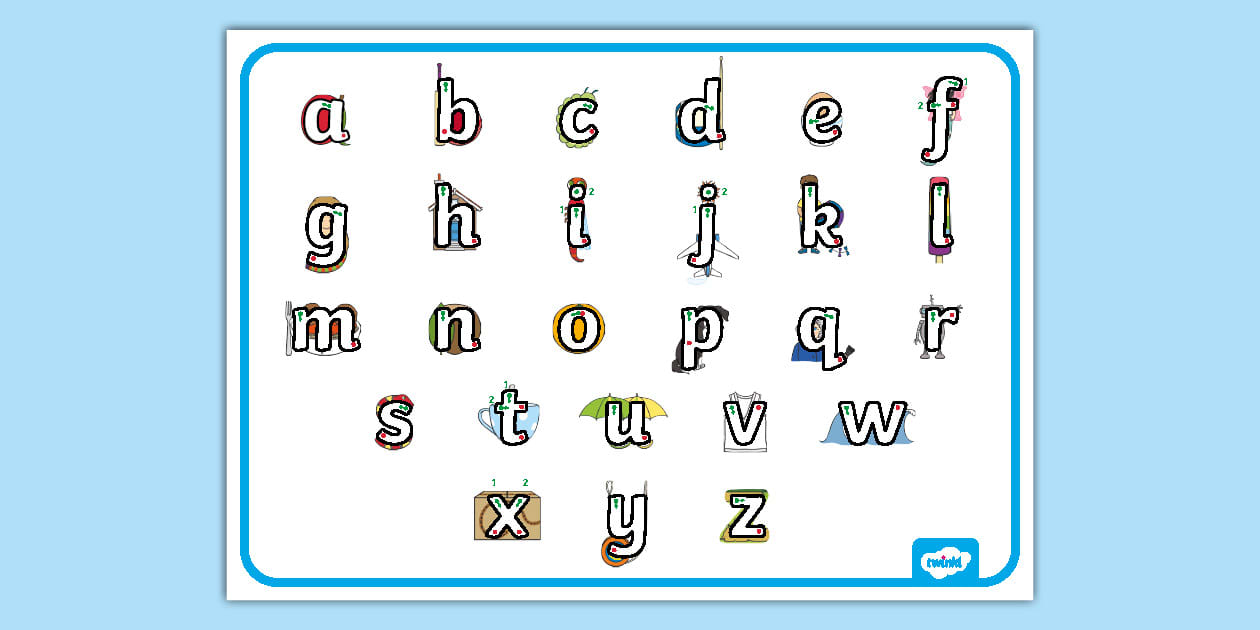 Alphabet Letter Shapes Letter Formation with Arrows Desk Mat